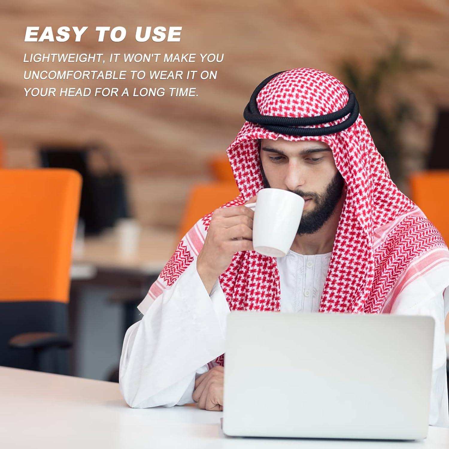 SOIMISS Male Arab Shemagh Headband - Desert Turban Keffiyeh Hijab for ...