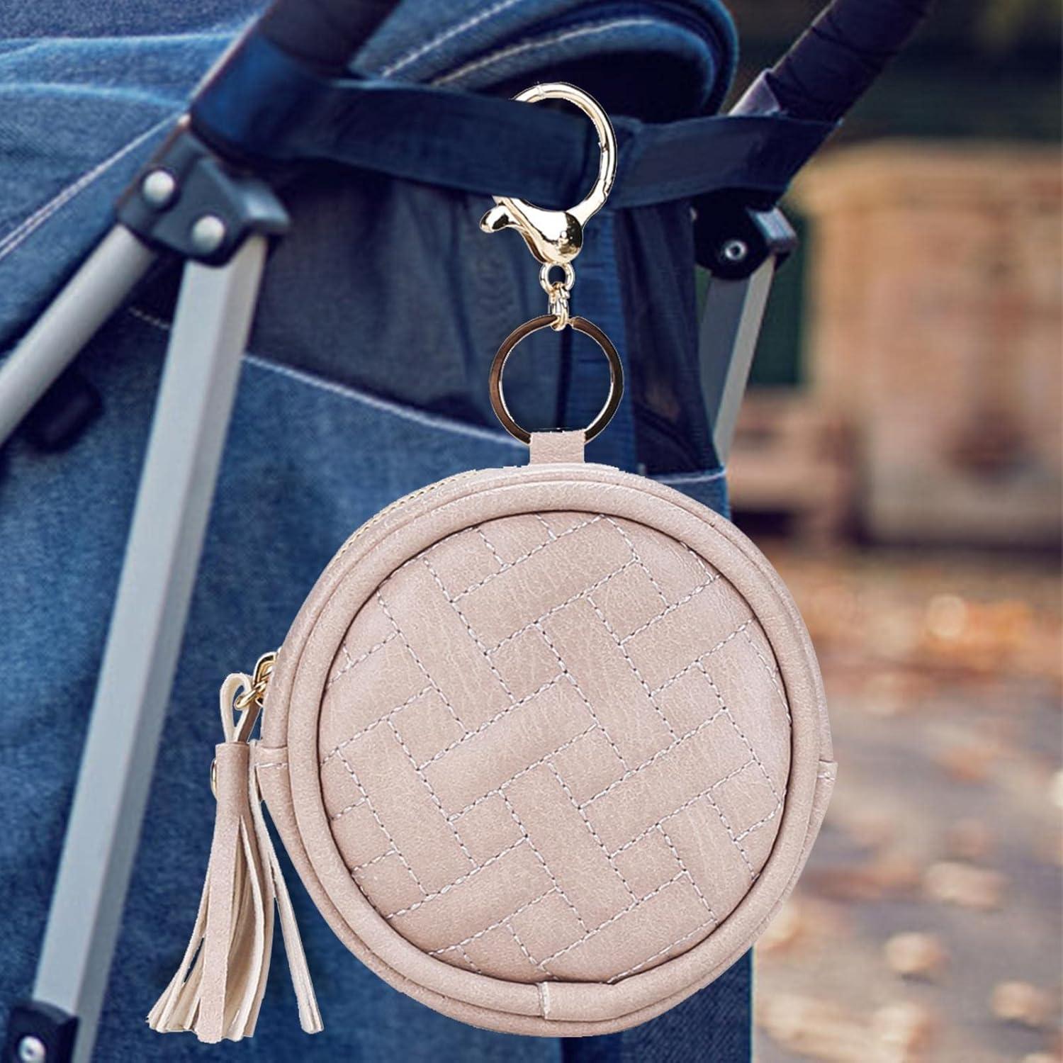 Halatua Pacifier Bag | Pink Binky Clip & Diaper Bag Pouch for Girls ...