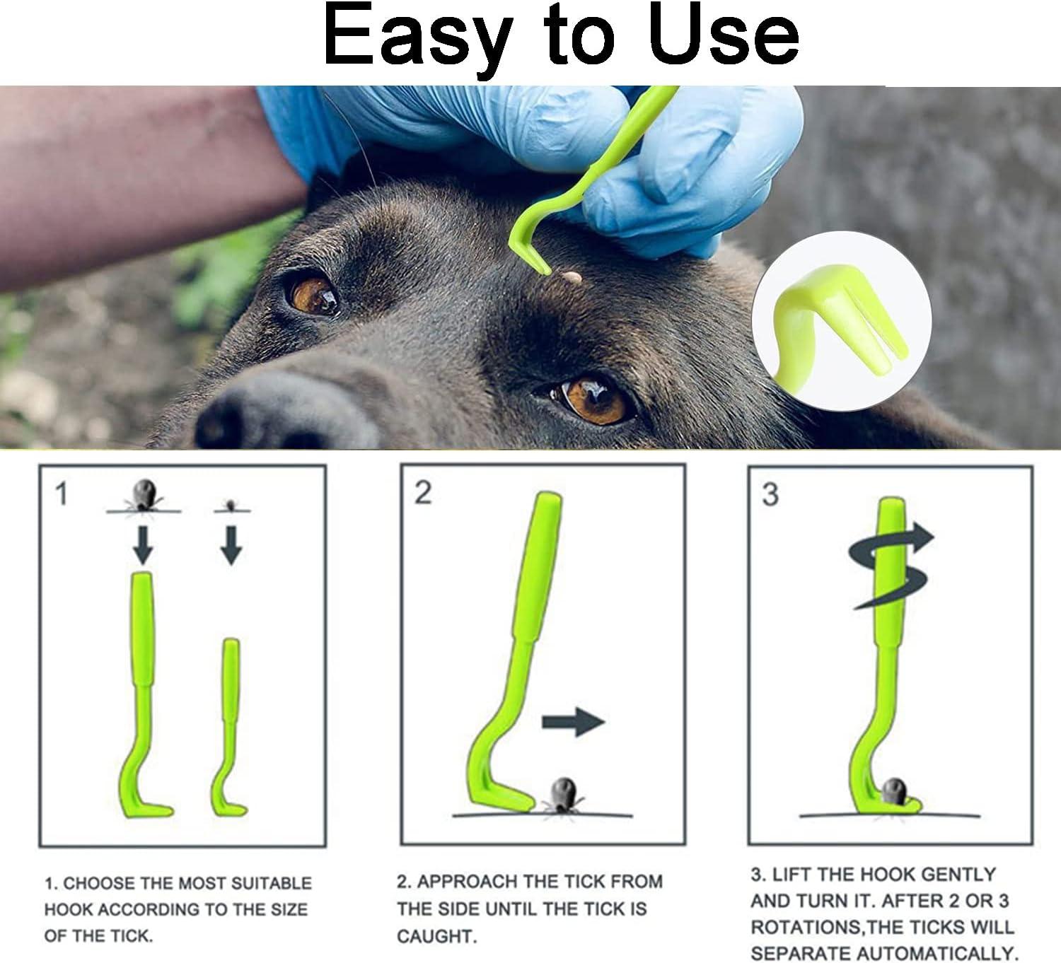 Izyfan Tick Hook Set - 3 Sizes for Quick Tick Removal | Safe for Dogs ...
