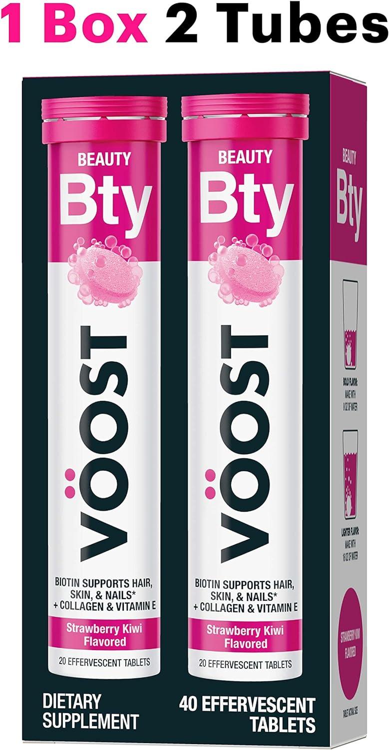 Voost Beauty Biotin Vitamin E C Collagen Effervescent Tablet 40ct ...