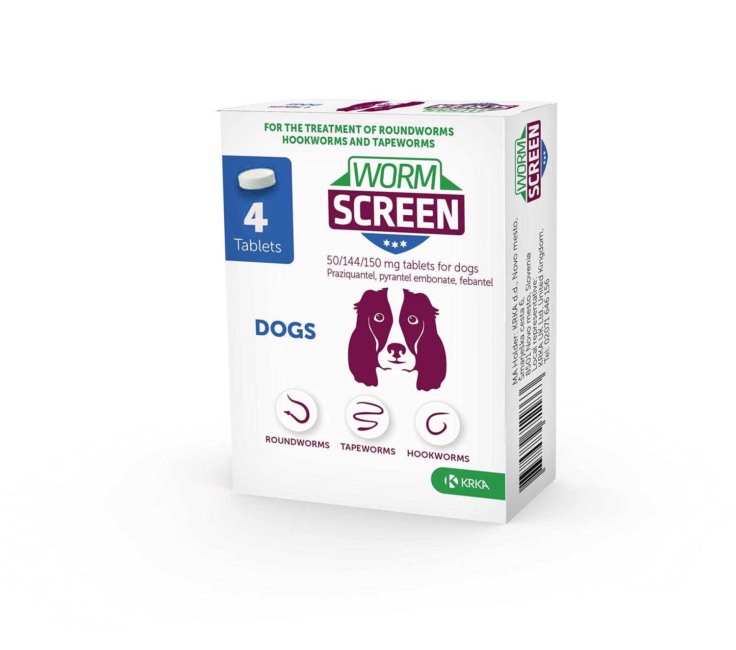 WORM SCREEN Dog (4 tablets) - Veterinary Licensed Worming Tablets for ...