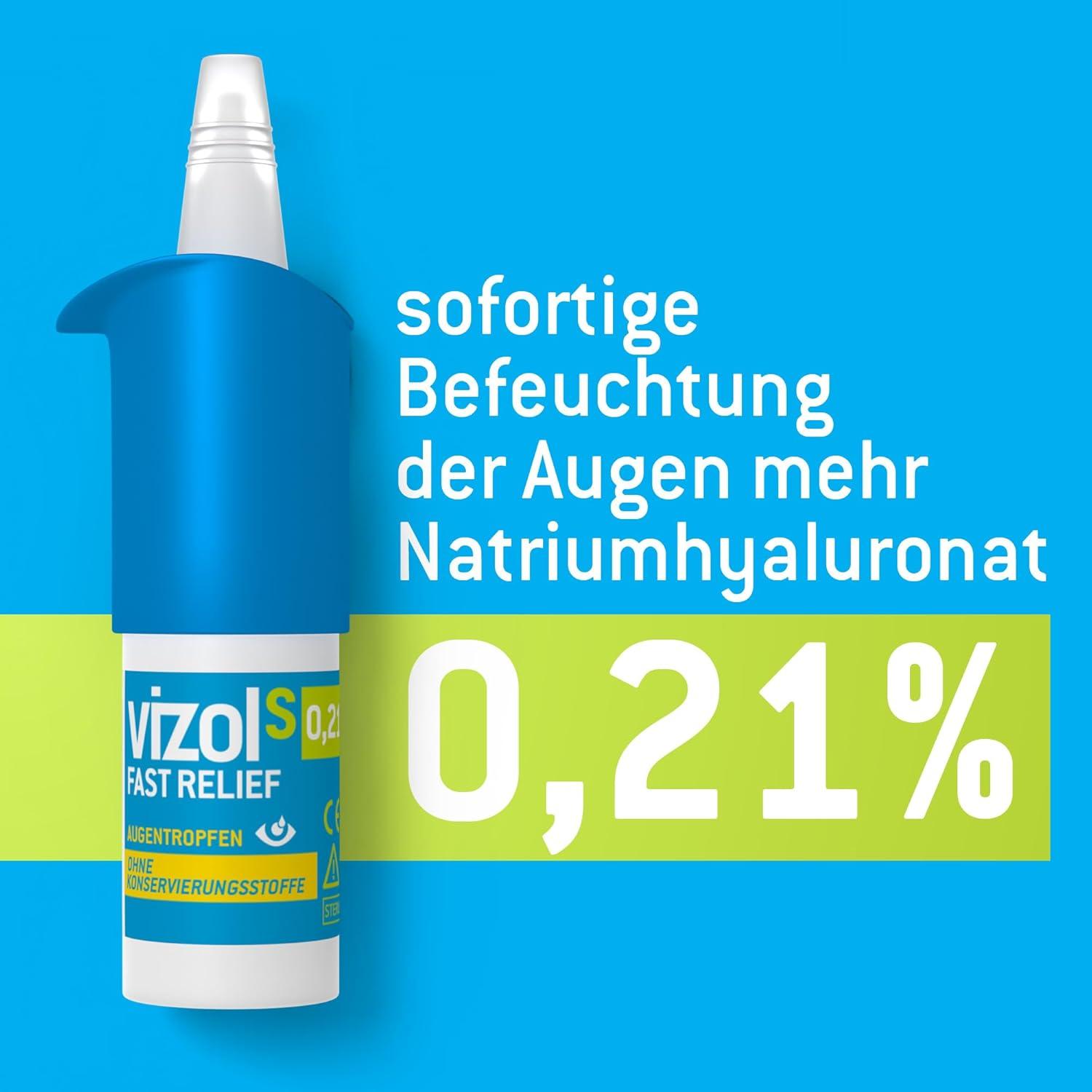 Vizol S 0.21% Eye Drops - 10ml | Instant Relief for Dry Irritated Eyes ...