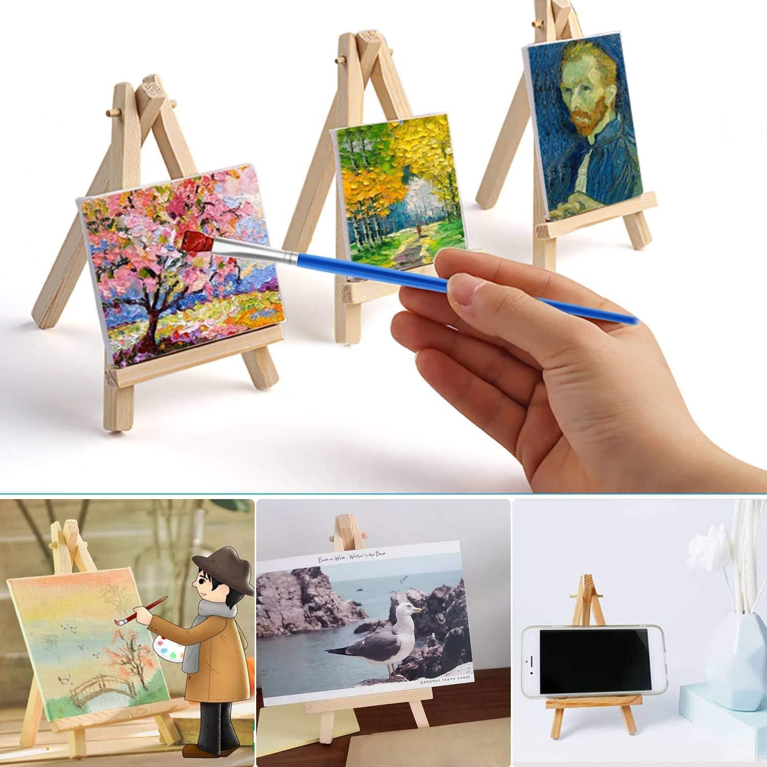 Mini Canvas and Easel Cridoz 47 Pieces Mini Canvas Painting Set ...