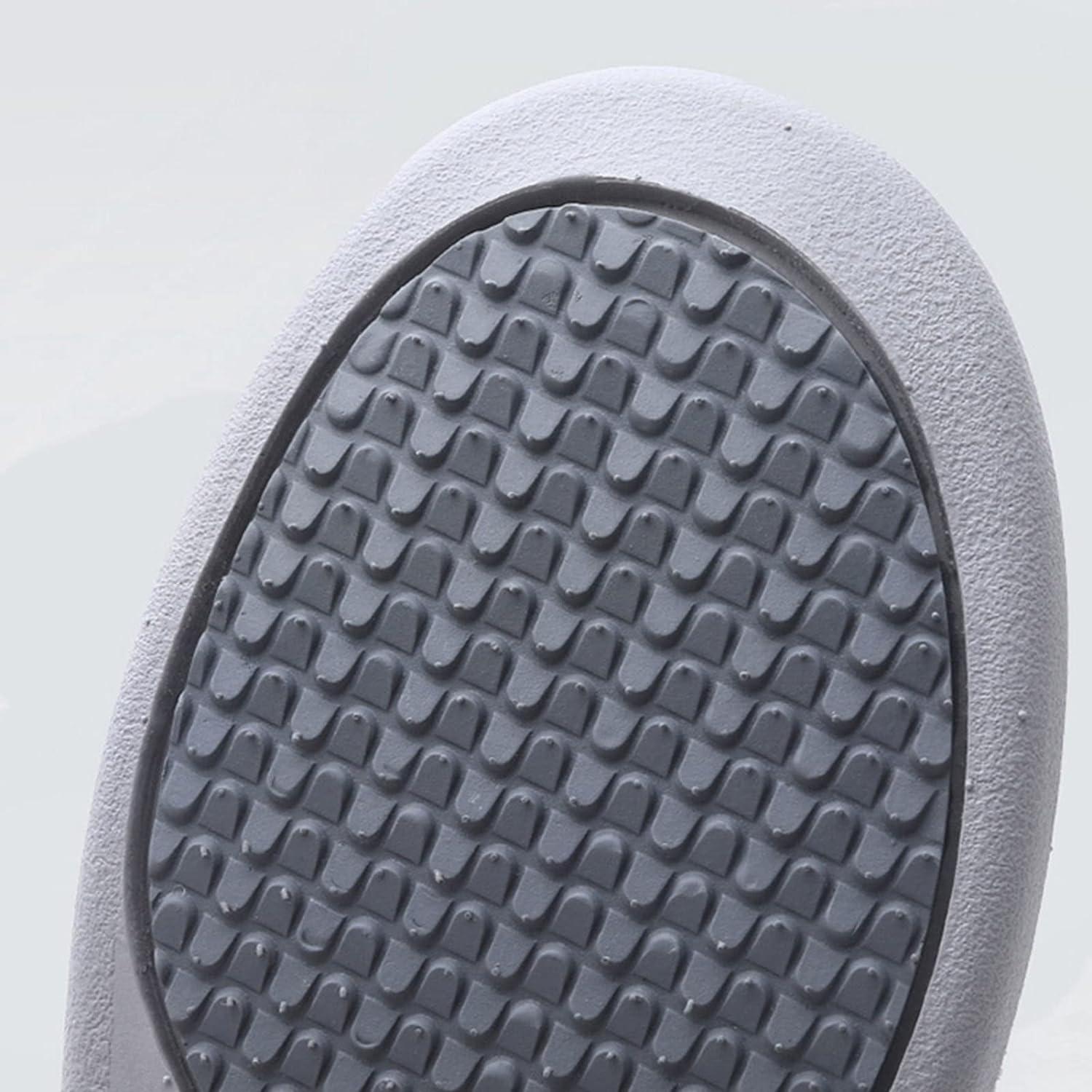 Men's Warm Plush Fleece Diabetic Slippers with Air Cushion - Gray, Size ...
