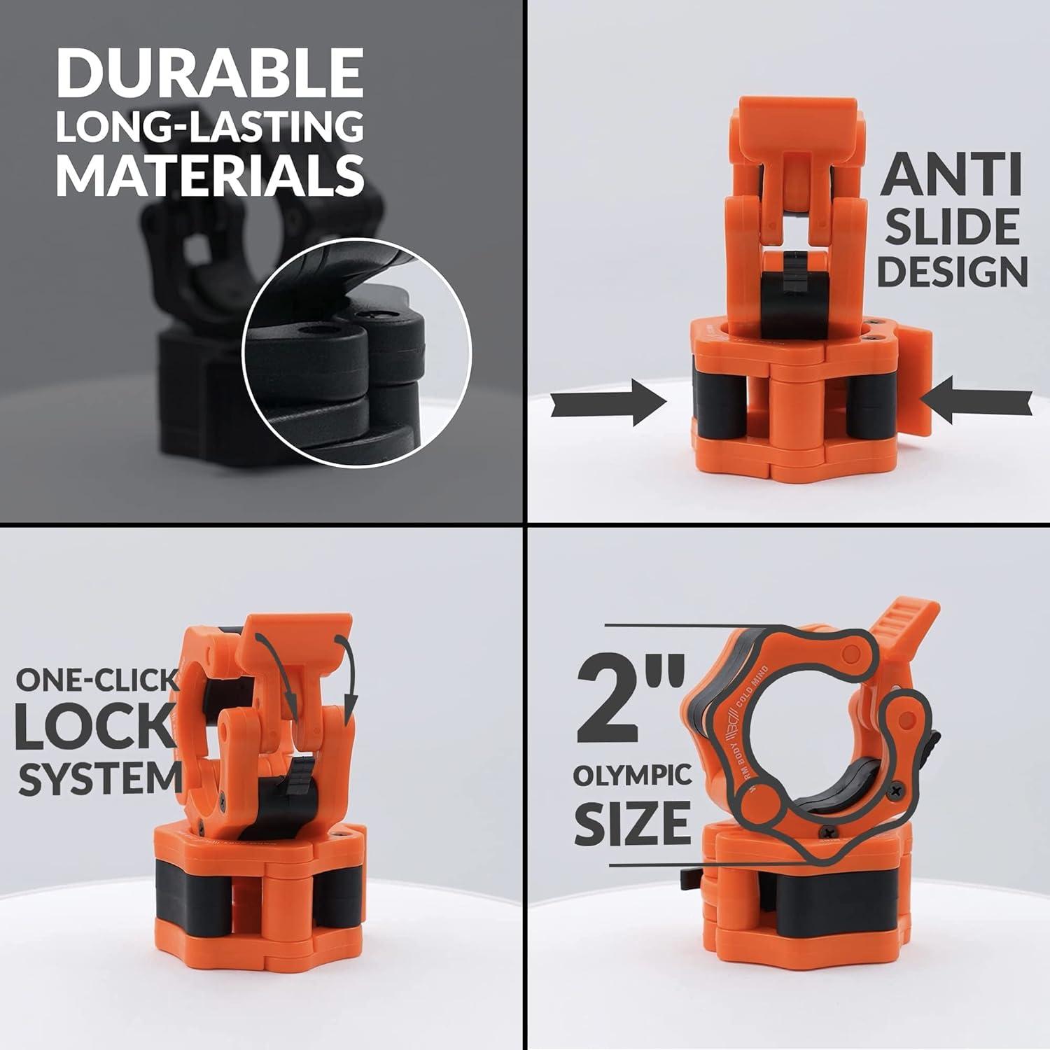 Buy 50mm Olympic Barbell Collars - Quick Lock Dumbbell Clips & Pink ...