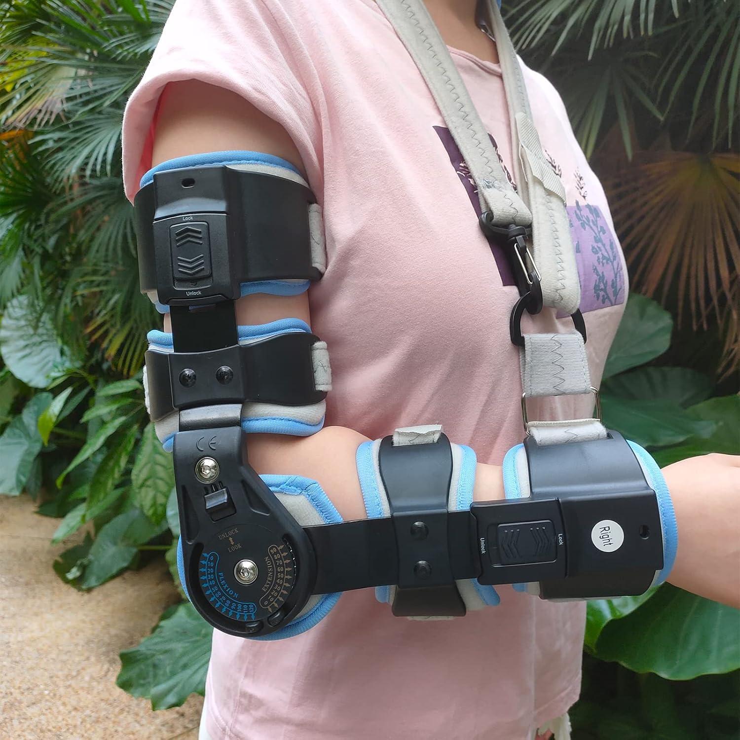 Hinged Elbow Brace ROM Support - Adjustable Post-Op Stabilizer for Arm ...