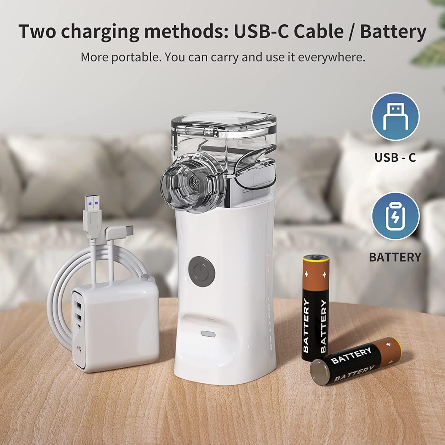 Portable Mesh Nebulizer for Adults & Kids - Handheld Steam Inhaler for ...