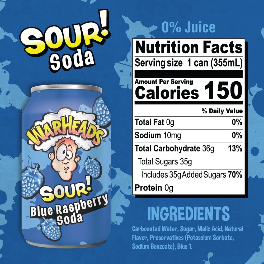 Warheads Soda Sampler Pack - Sour Fruity Soda with Classic Flavors - 5 ...