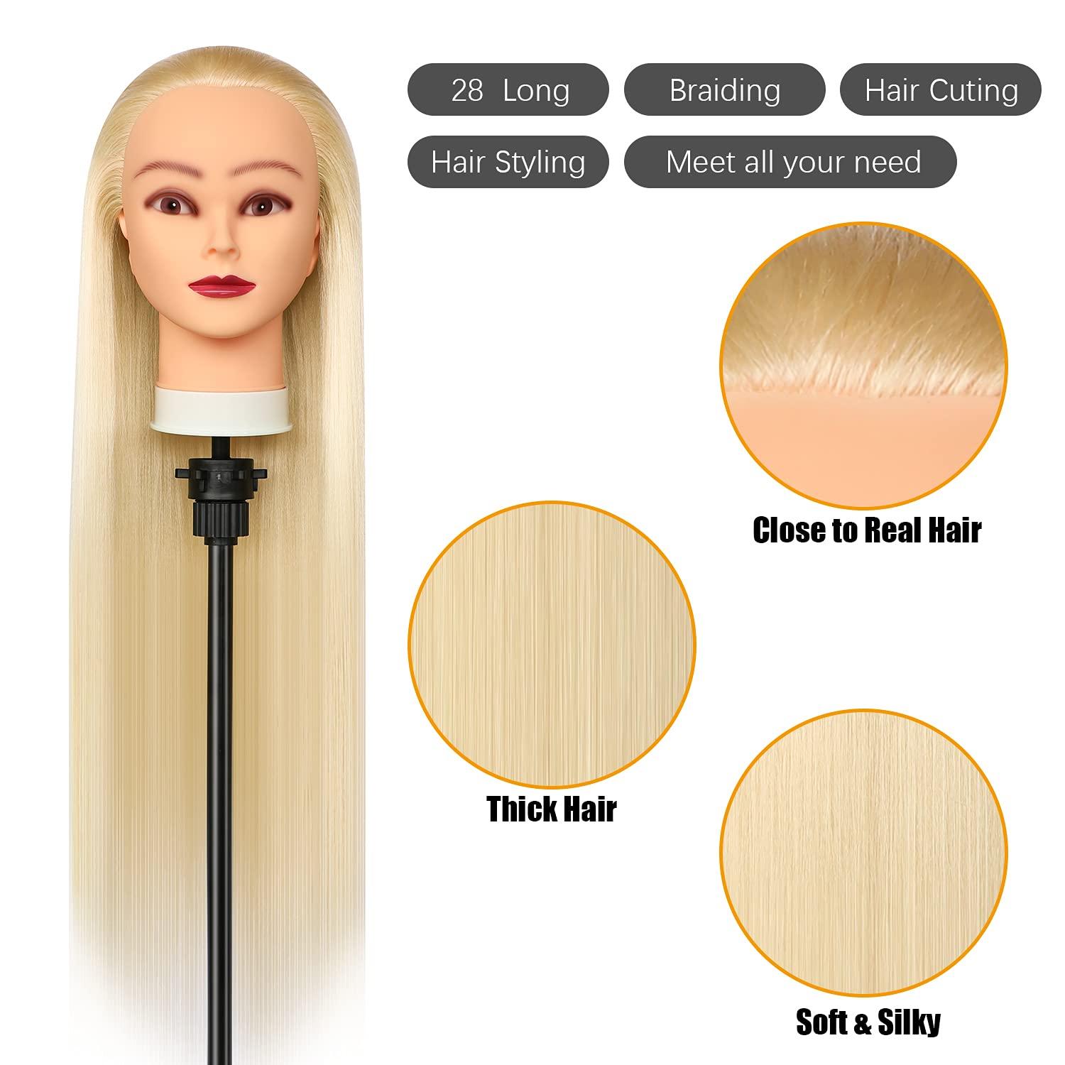 28-Inch Synthetic Hair Styling Training Head for Hairdressers - Free ...