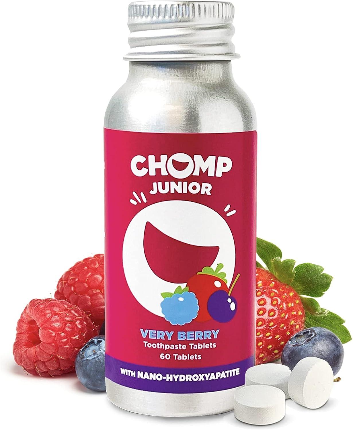 Chomp Junior Very Berry Toothpaste Tablets with Nano Hydroxyapatite ...