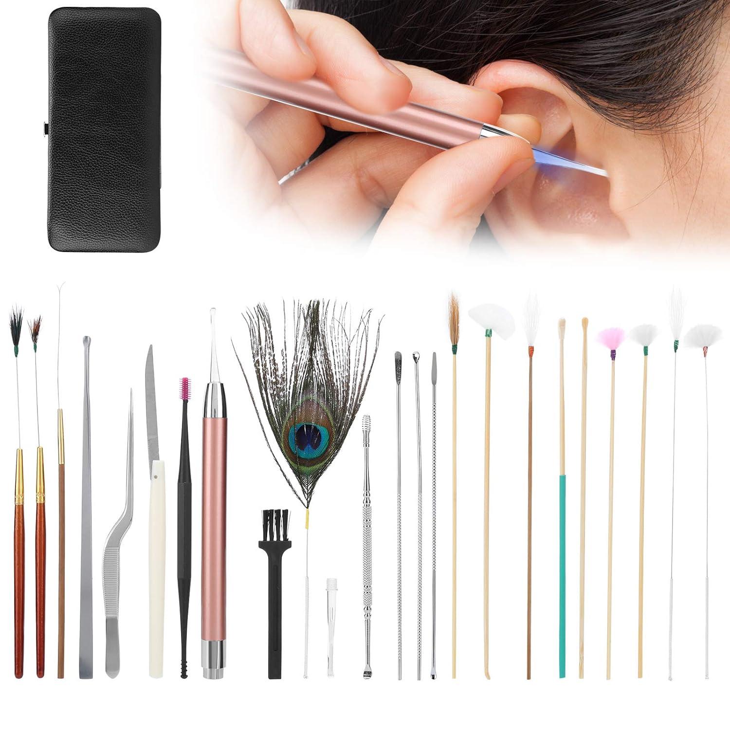 23pcs Spiral Double Ended Black Ear Wax Removal Tool Set | Buy Now with ...