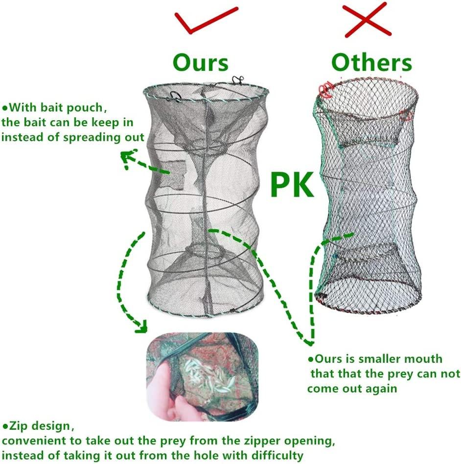 2 Pack Collapsible Fishing Bait Trap - Crab, Minnow, Crawfish, Lobster ...
