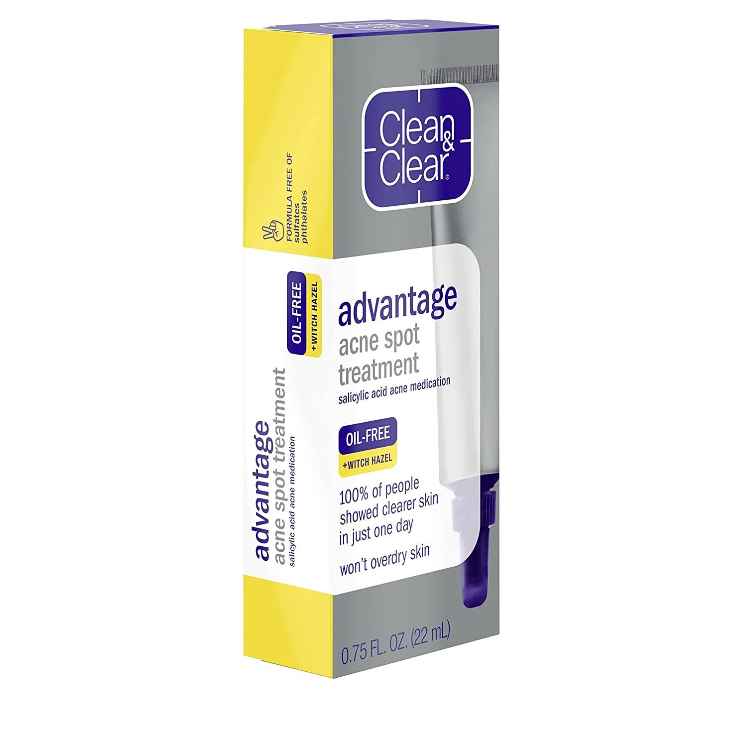 Clean & Clear Advantage Acne Spot Treatment Gel Cream 2% Salicylic Acid ...