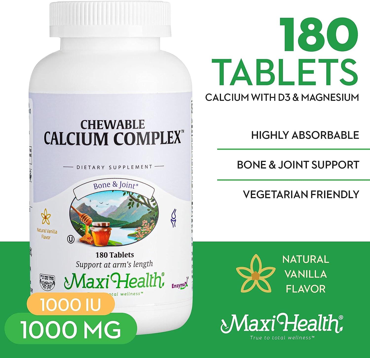 Maxi Health Chewable Calcium Complex with Vitamin D3 and Magnesium ...
