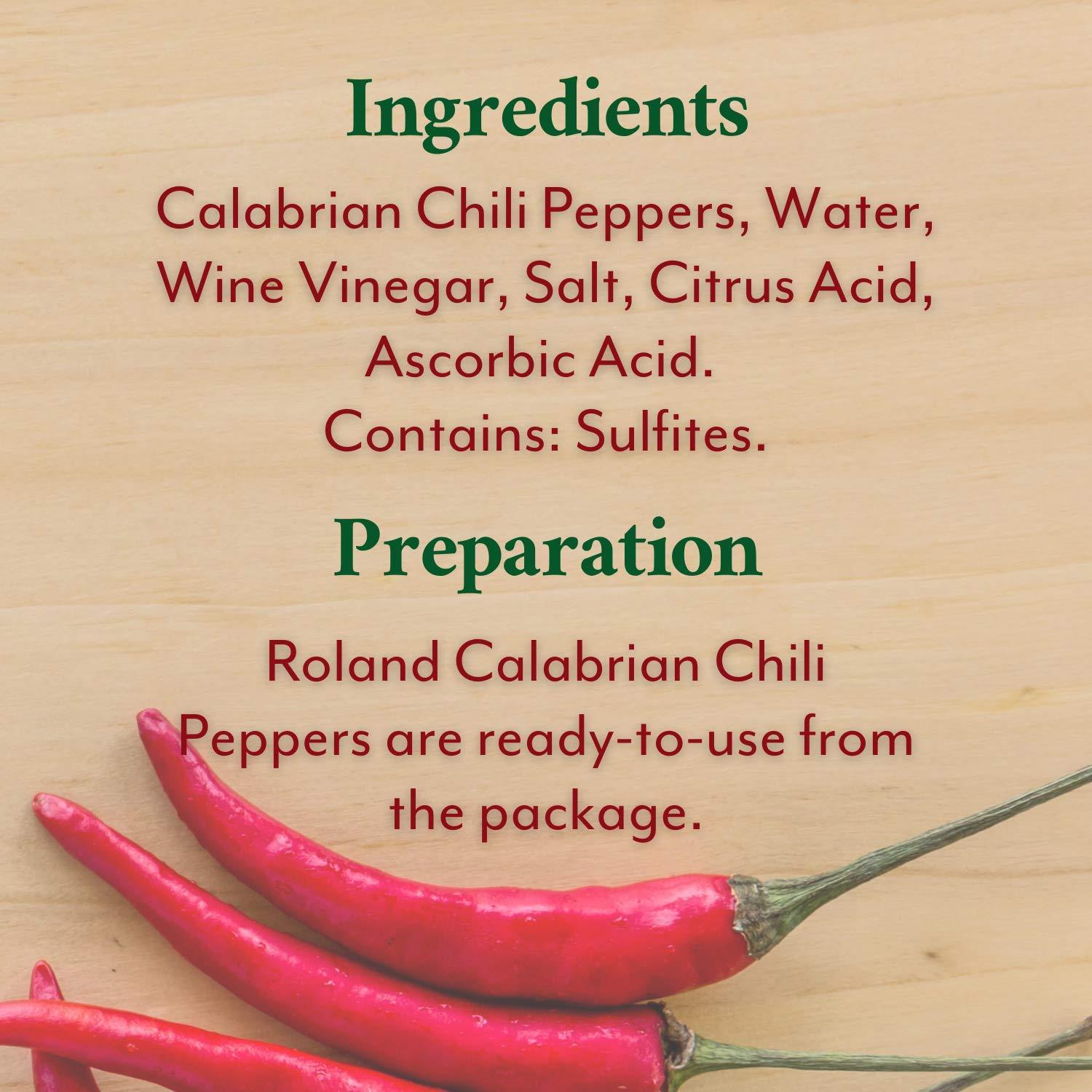Roland Foods Calabrian Chili Peppers in Vinegar - Specialty Imported ...