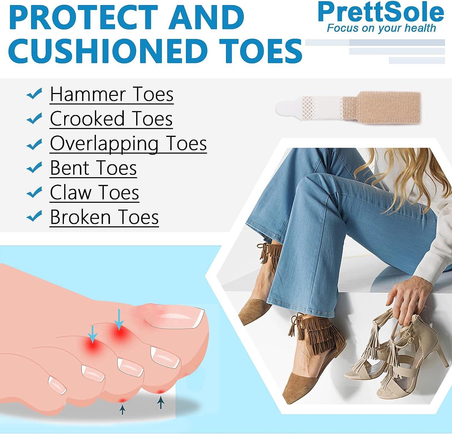 PrettSole 8-Piece Toe Splints & Support Brace Set for Broken, Hammer ...