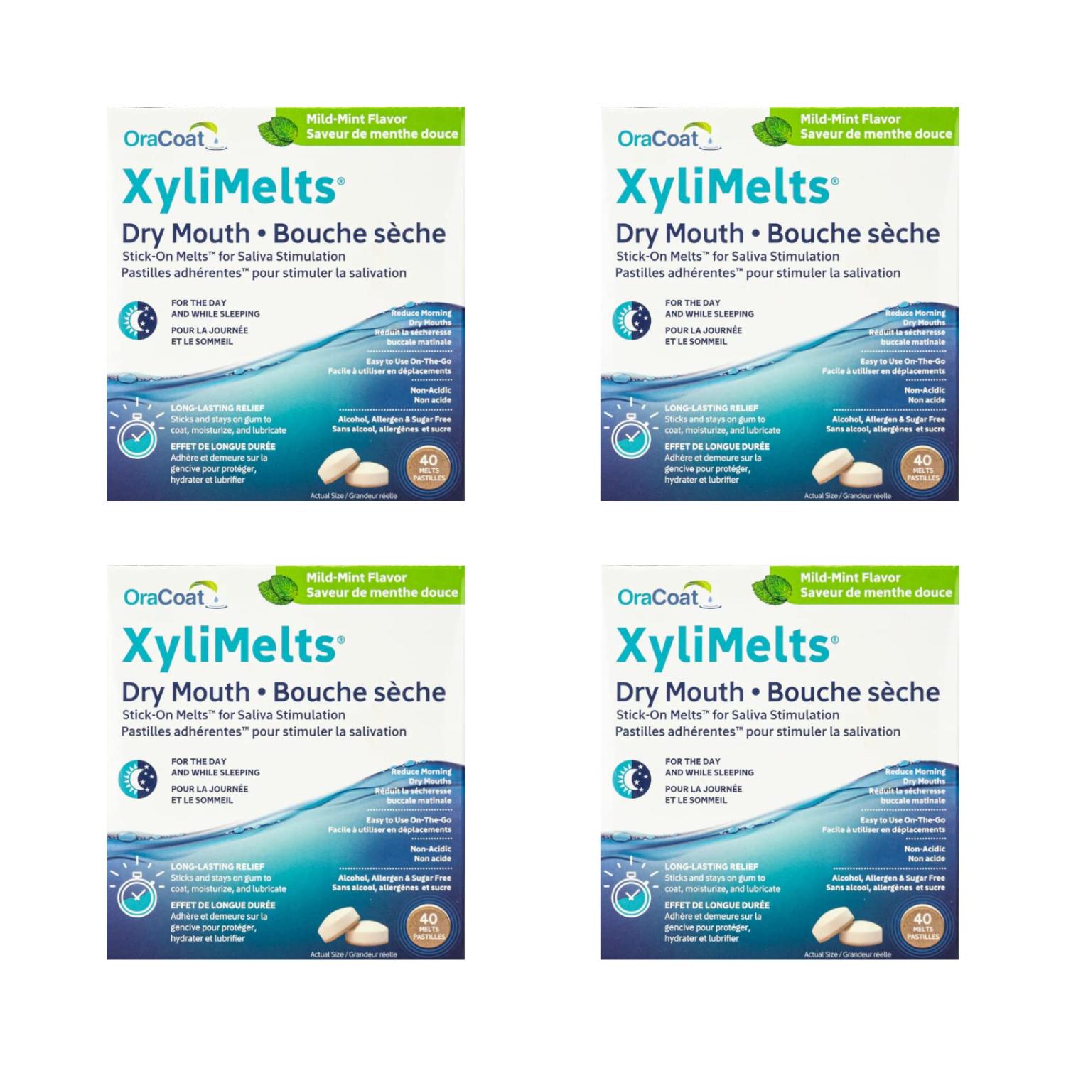 XyliMelts - Dry Mouth Relief Made With Xylitol - Mild Mint Flavour - 40 ...