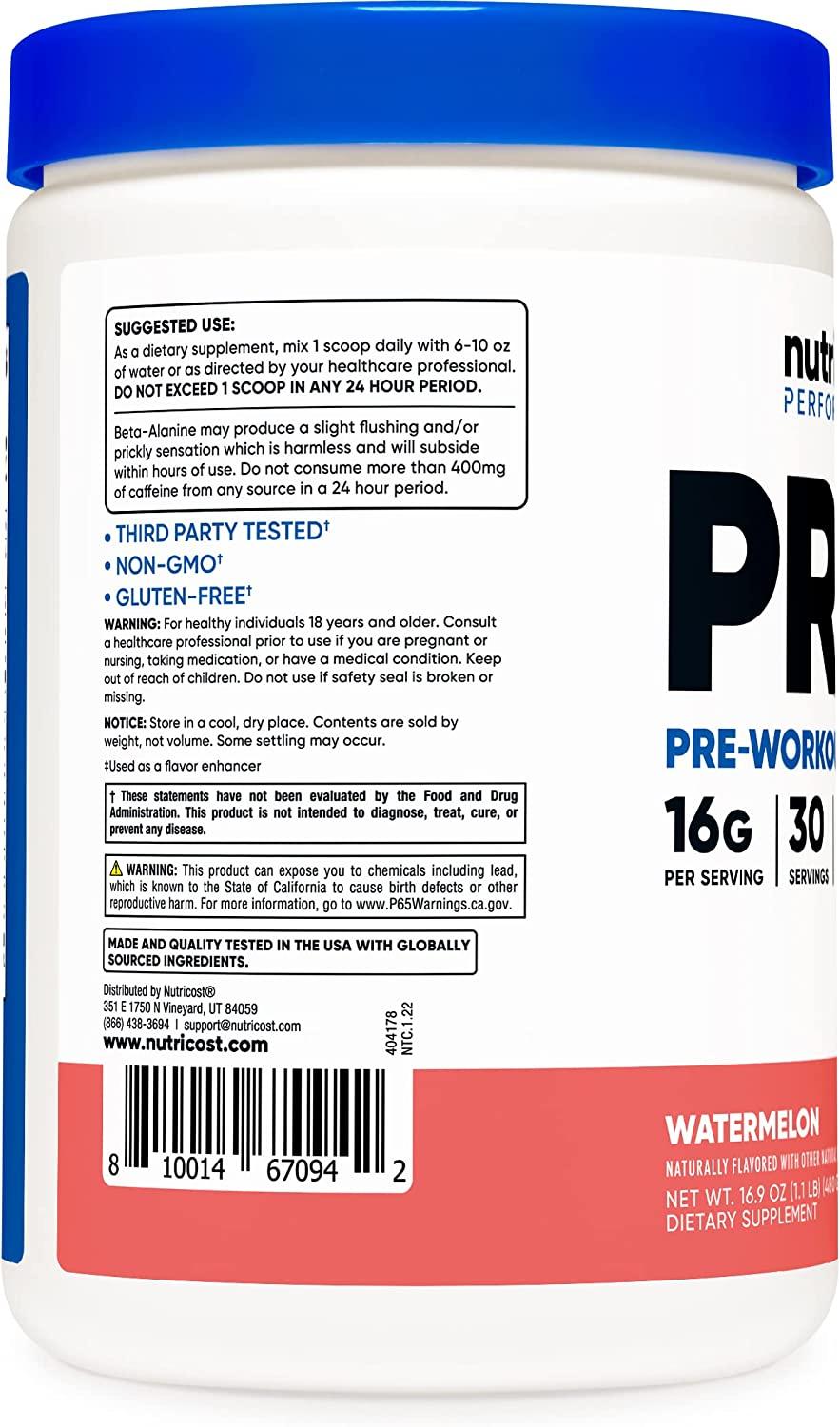 Nutricost Watermelon Pre-Workout Powder (30 Servings) - Energy Boosting ... Nutricost Watermelon Pre-Workout Powder (30 Servings) - Energy Boosting ...