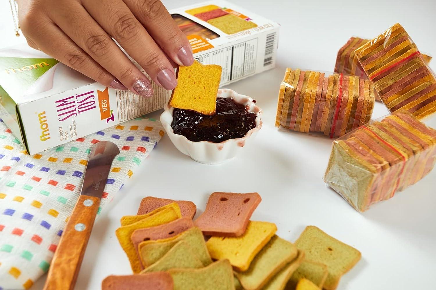 FHOM Slim Veggie Mini Toasts Crackers - No Artificial Colors, Vegan ...