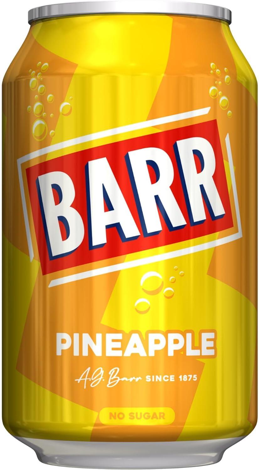 BARR Sparkling Pineapple Soda - No Sugar Pineapple Flavoured Fizzy ...