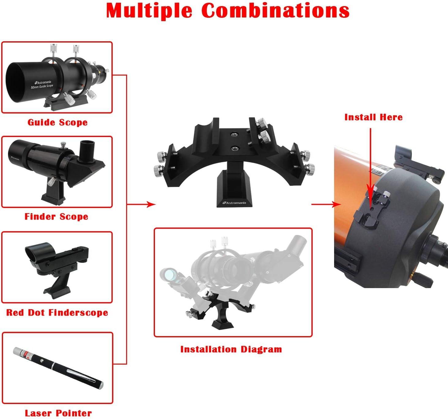 Astromania Tri-Finder Mount - 3 Finders, 1 Bracket, Multiple Aiming ...