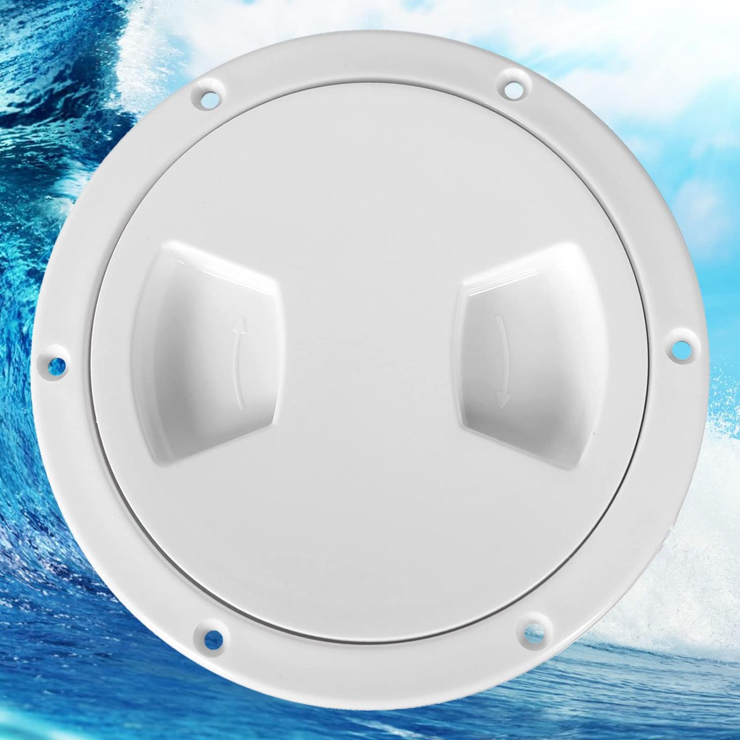 6 Inch White Round Boat Hatch Cover - Universal Deck Plate for Marine ...
