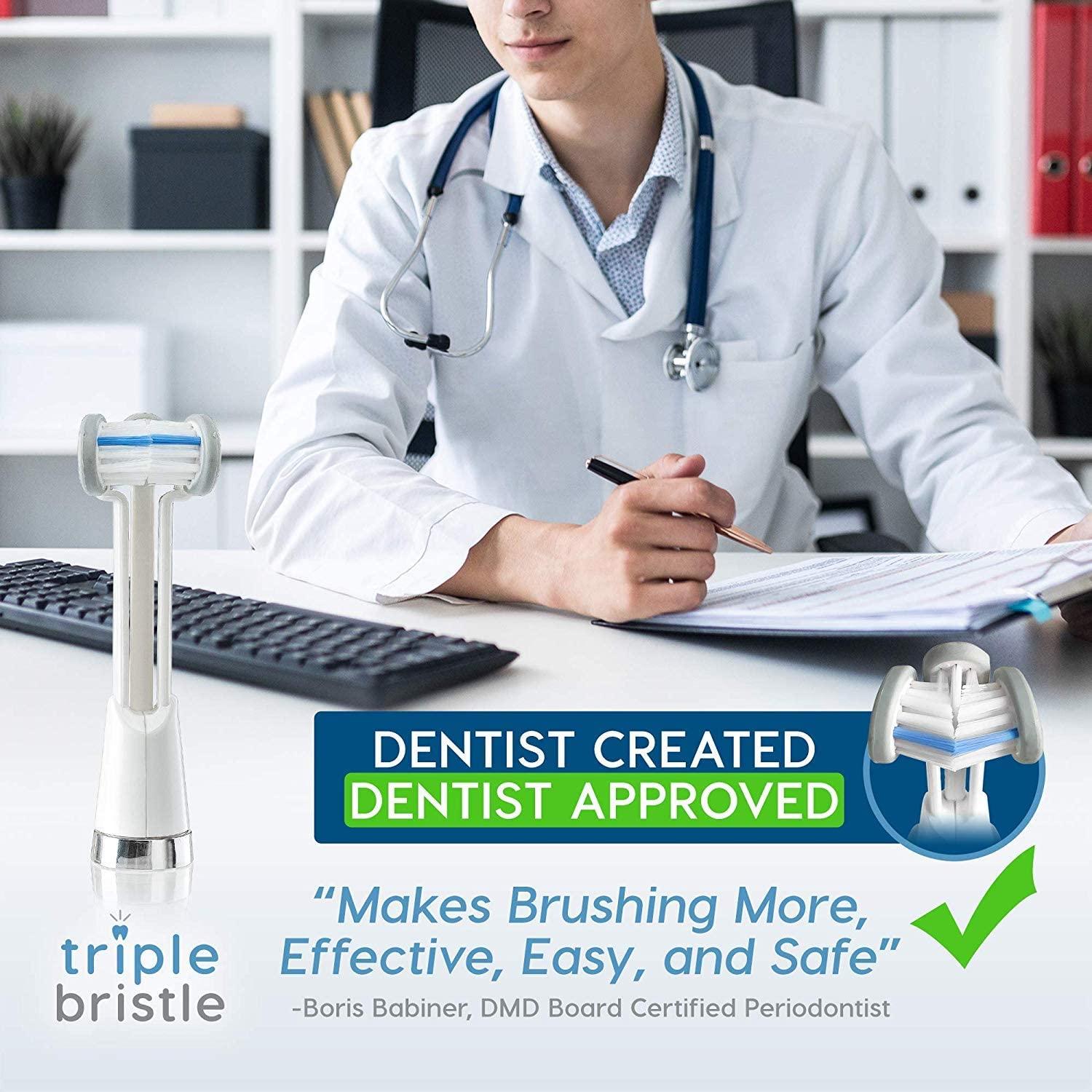 Triple Bristle Kids Sonic Toothbrush Replacement Heads - Patented 3 ...