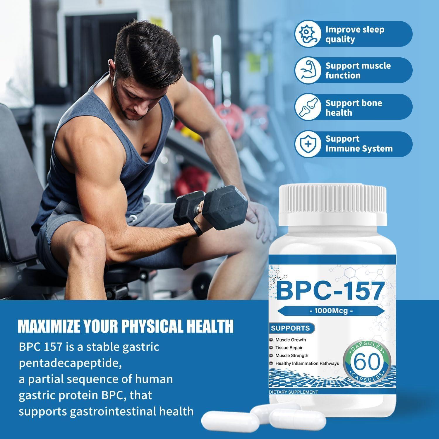 New BPC 157 Peptide Capsules - 1000mcg BPC-157 Protective Compound for Muscle Workout Recovery ...