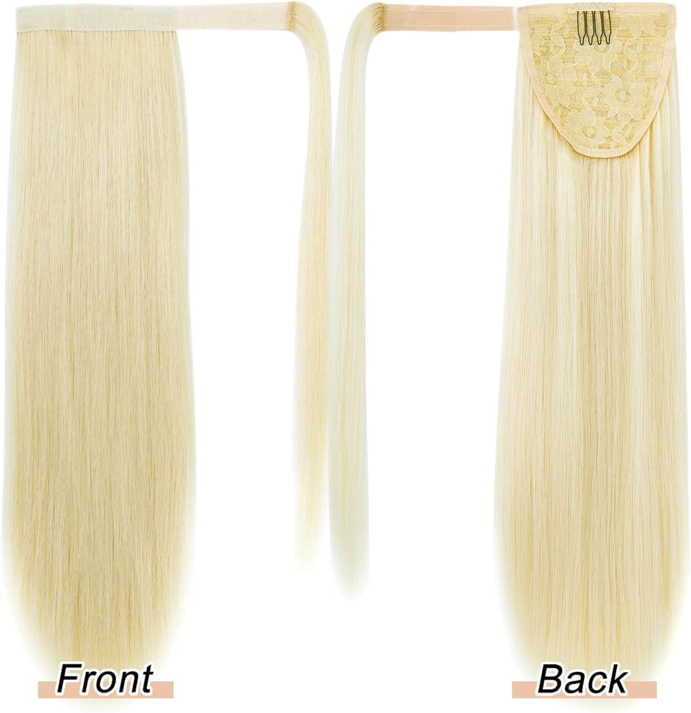 Yamel Ponytail Extension Blonde Long Straight 20 Inch Upgrade Wrap ...