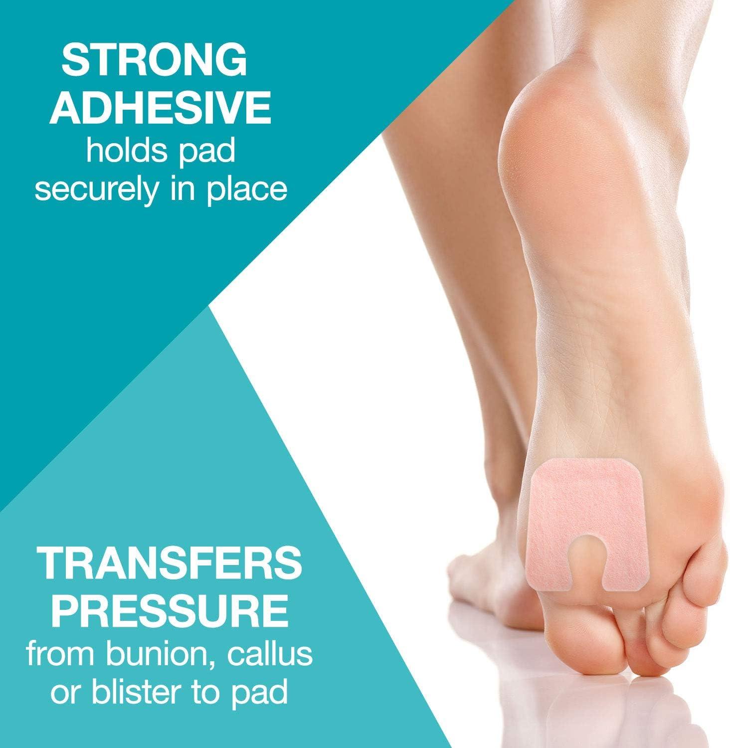 U-Shaped Adhesive Felt Bunion Pads - 100 Count | Blister & Callus Pads ...