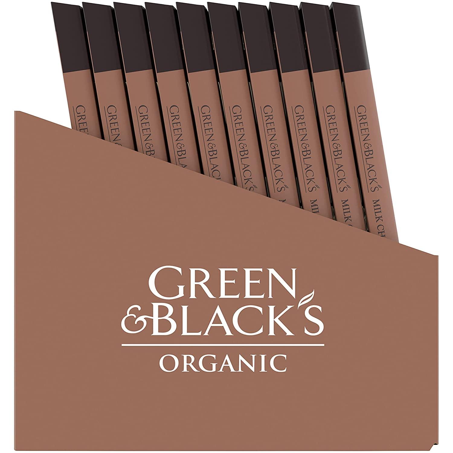 Green & Black's Organic Milk Chocolate with Almonds Bar 34% Cacao - 10 ...