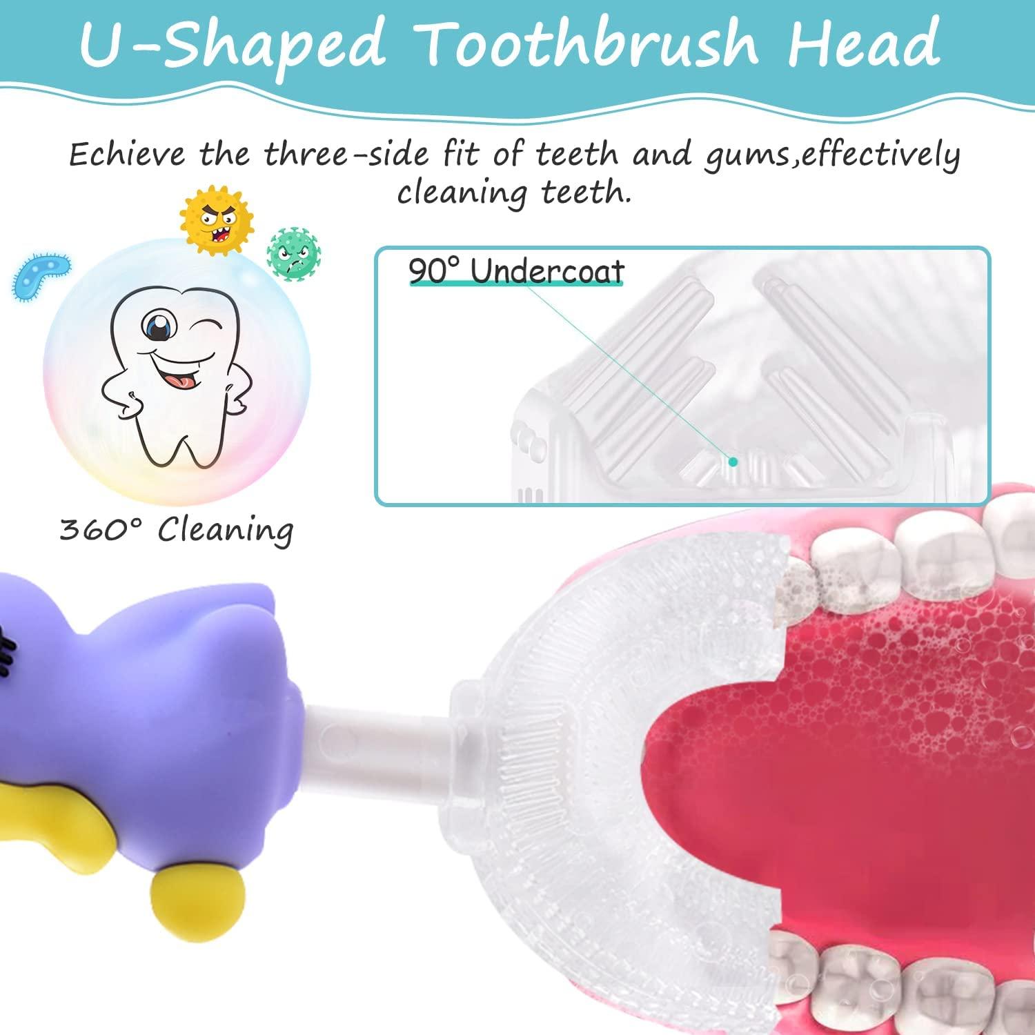 Kids U Shaped Cartoon Training Toothbrush | Age 2-6 | Food Grade Soft ...