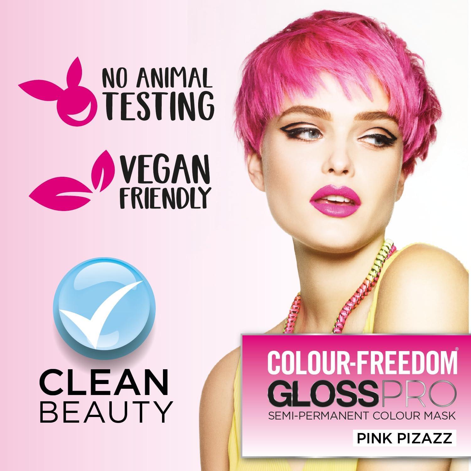 Colour-Freedom Pink Pizazz Gloss Pro 150ml Semi-Permanent Hair Colour ...