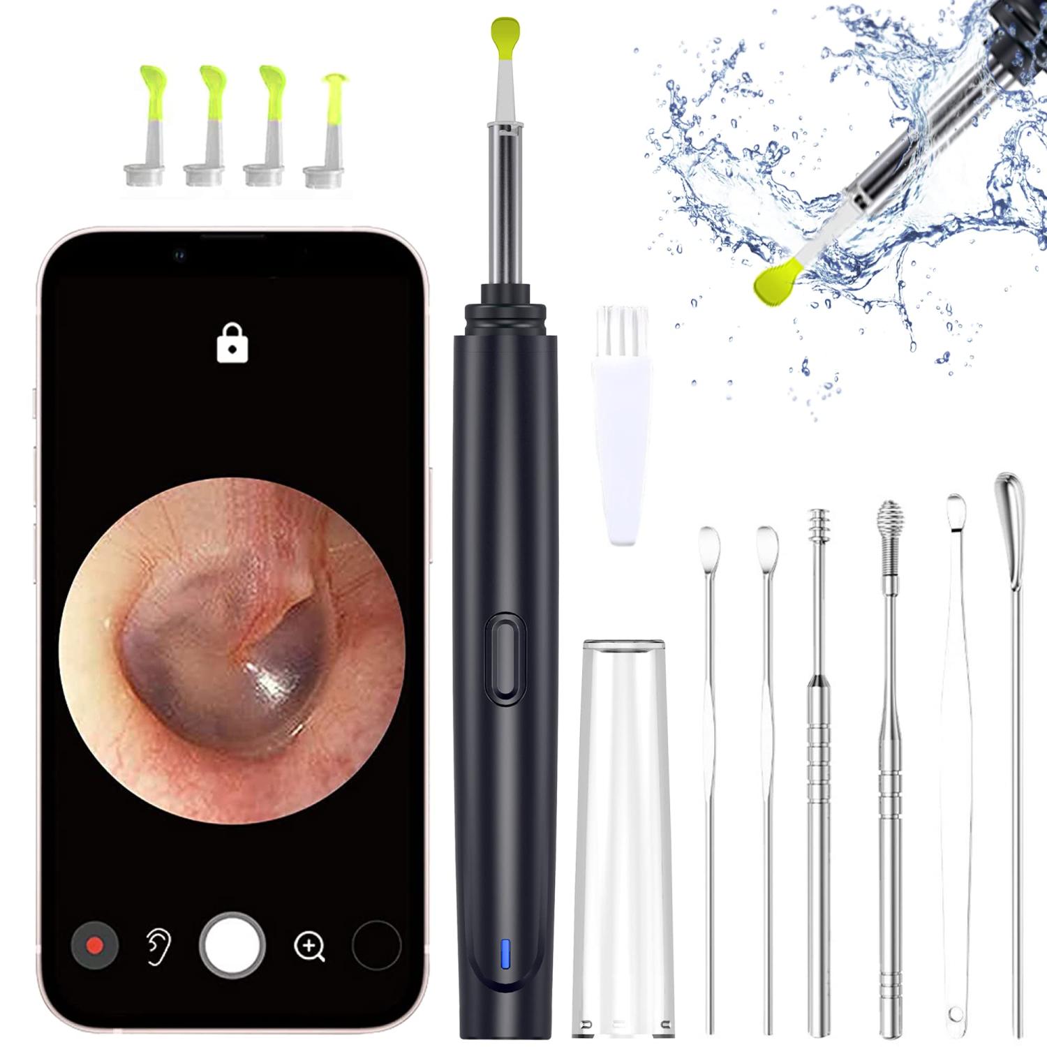 Smart Visual Ear Wax Removal Tool - 1080P FHD Wireless Otoscope with 6 ...