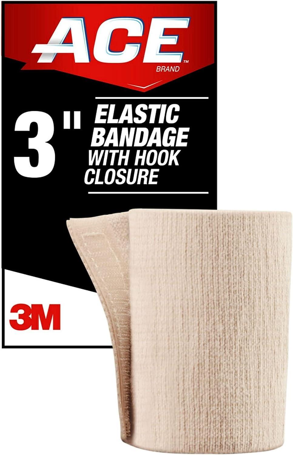 ACE 3 Elastic Bandage Wrap with Hook Closure Beige - 2 Count Pack for ...