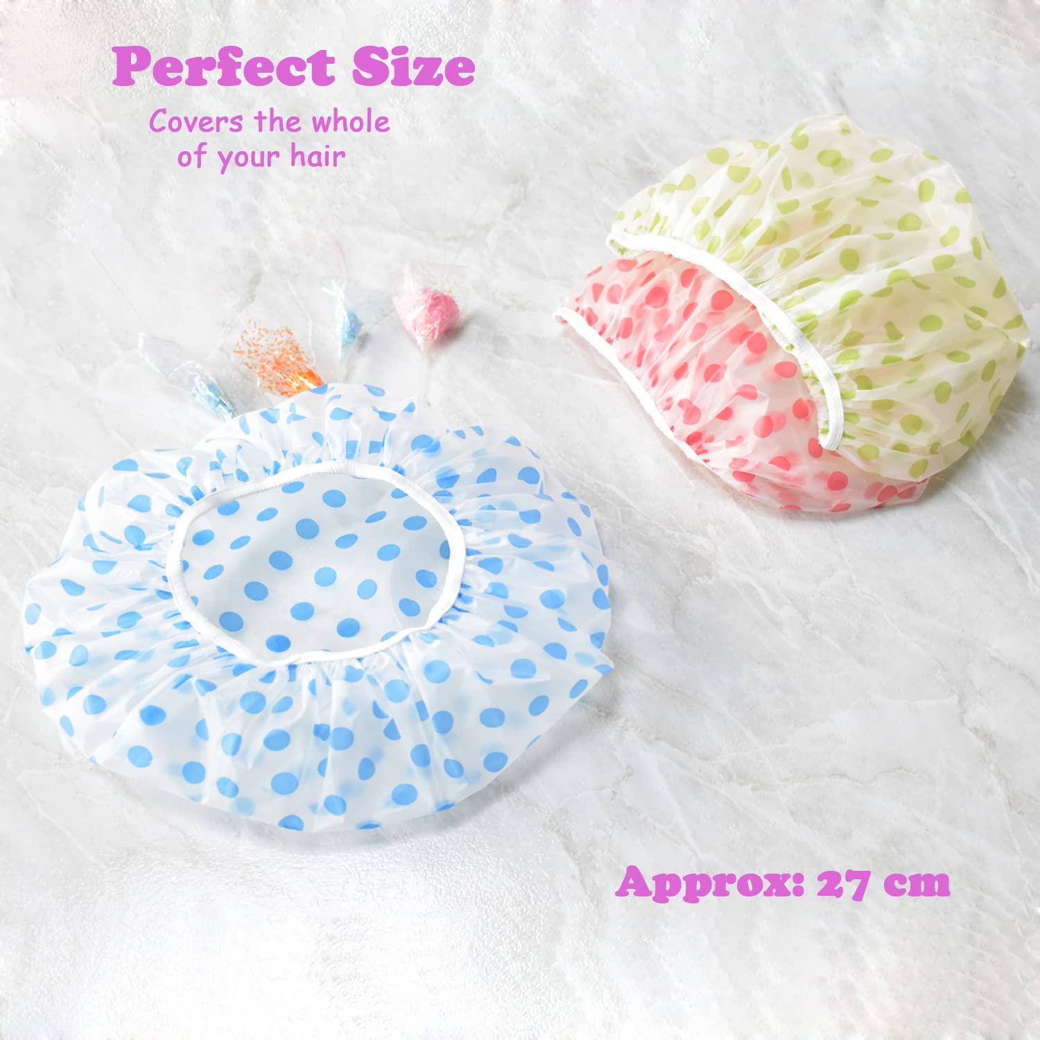 Waterproof Shower Hoods 3-Pack | Reusable Plastic Hair Caps for Long ...