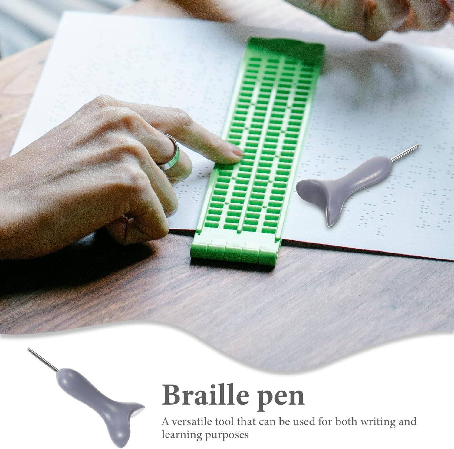 minkissy Braille Stylus Saddle-Shaped Writing Board Blind Writing Pad ...