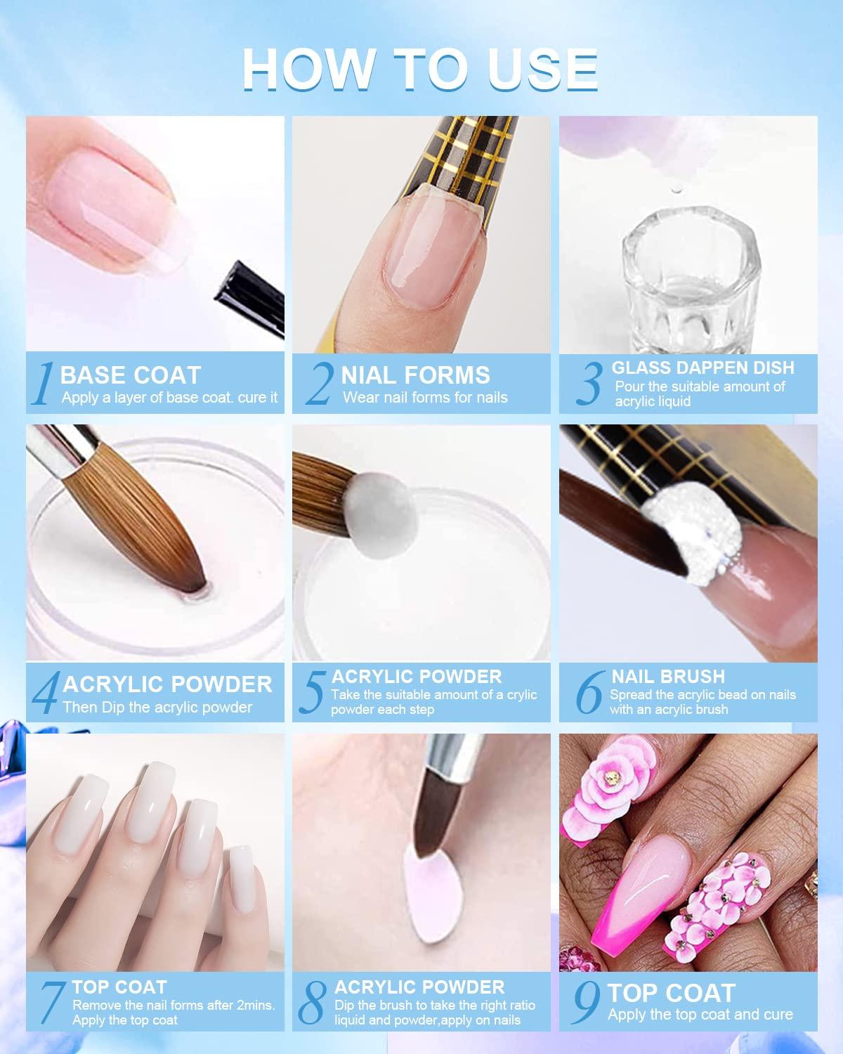 Spohom Professional Acrylic Nails Practice Hand Kit with 100pcs Nail ...