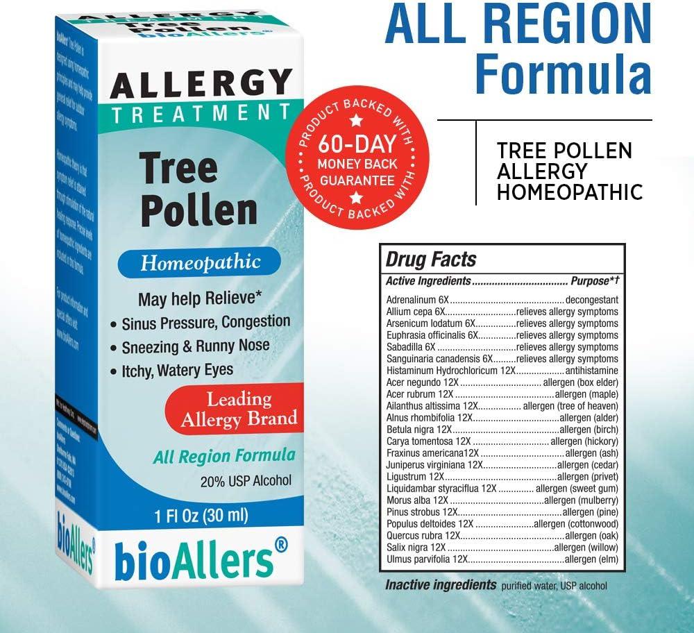 BioAllers Tree Pollen Allergy Treatment Homeopathic Drops - 1 Fl Oz