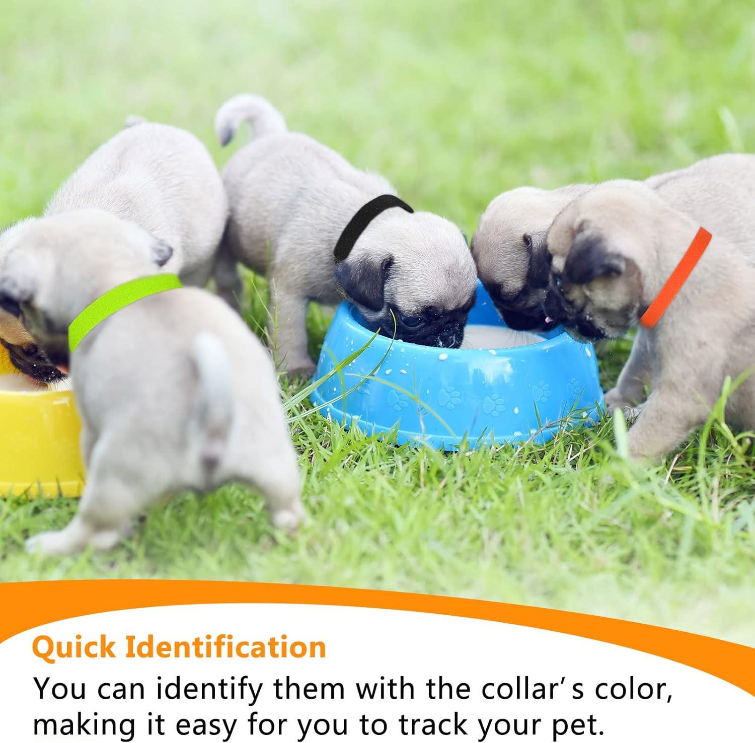 TonyG-P 15pcs Puppy ID Collars - Adjustable Whelping Bands for Newborn ...