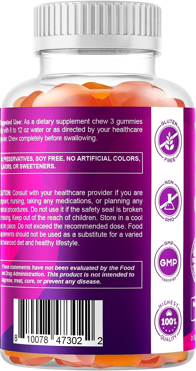 Vitamatic Prebiotic Fiber Gummies for Adults - 7g Extra Strength - 60 ...