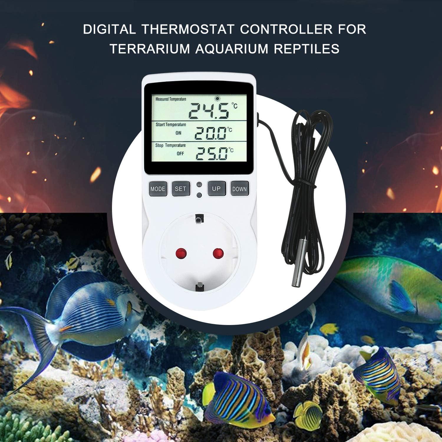 Vislone Digital Reptiles Thermostat Regulator - Timer & Probe for ...