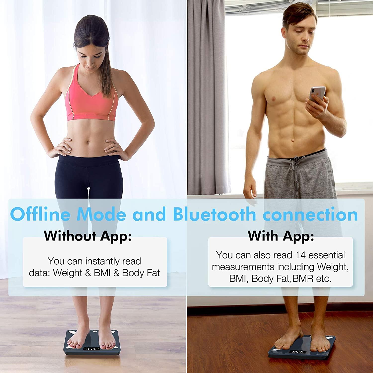 1 BY ONE Smart Body Fat Scale - Digital Bathroom Weight Scale with ...