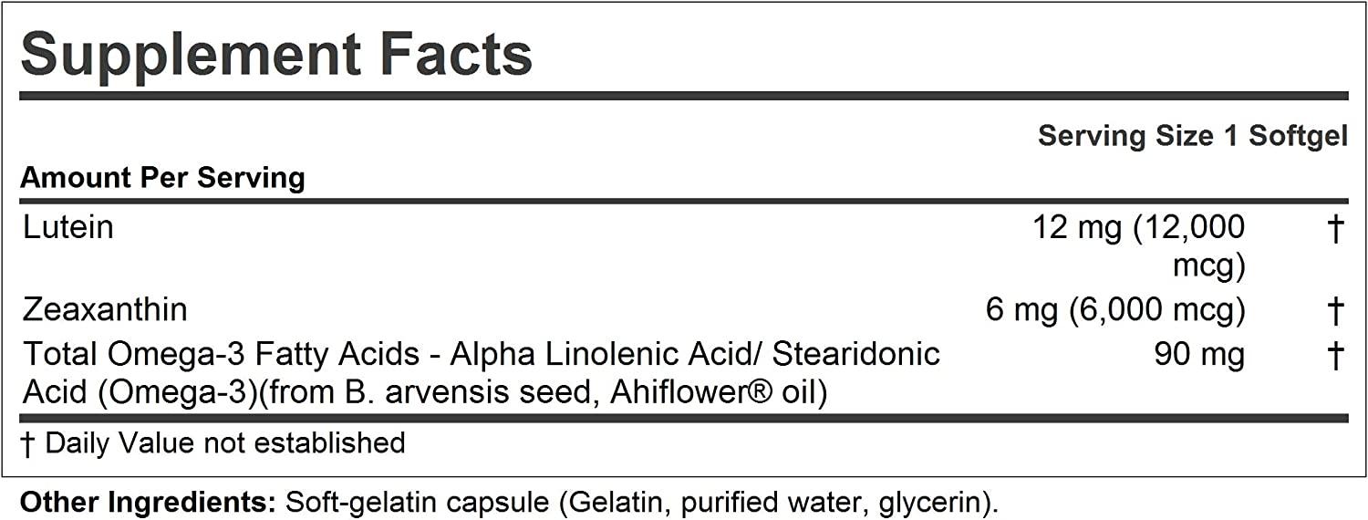 Andrew Lessman Maximum L+Z Softgels - 12mg Lutein, 6mg Zeaxanthin - Eye ...