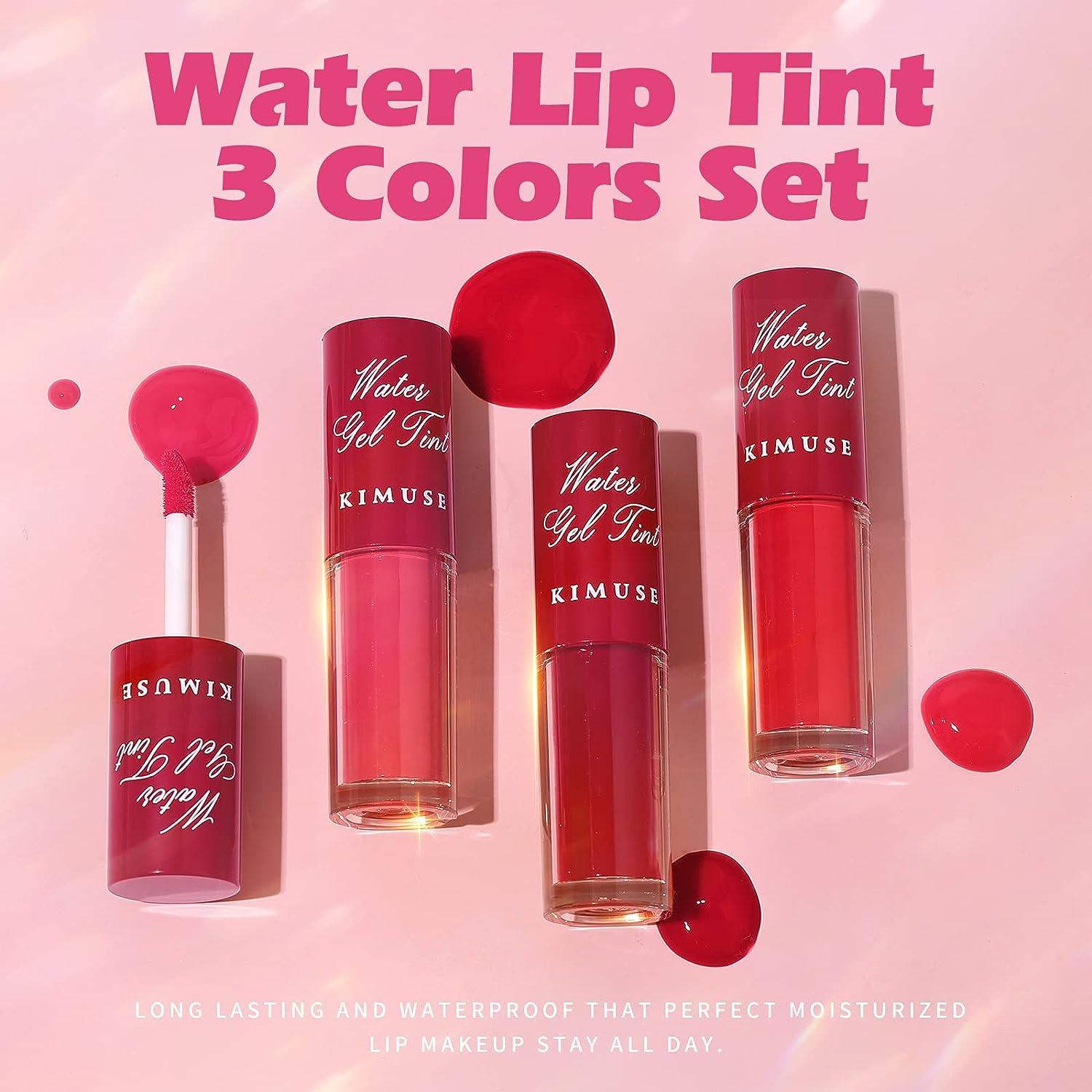 KIMUSE Water Lip Tint Trio Set - Vivid High Pigment, Moisturizing ...