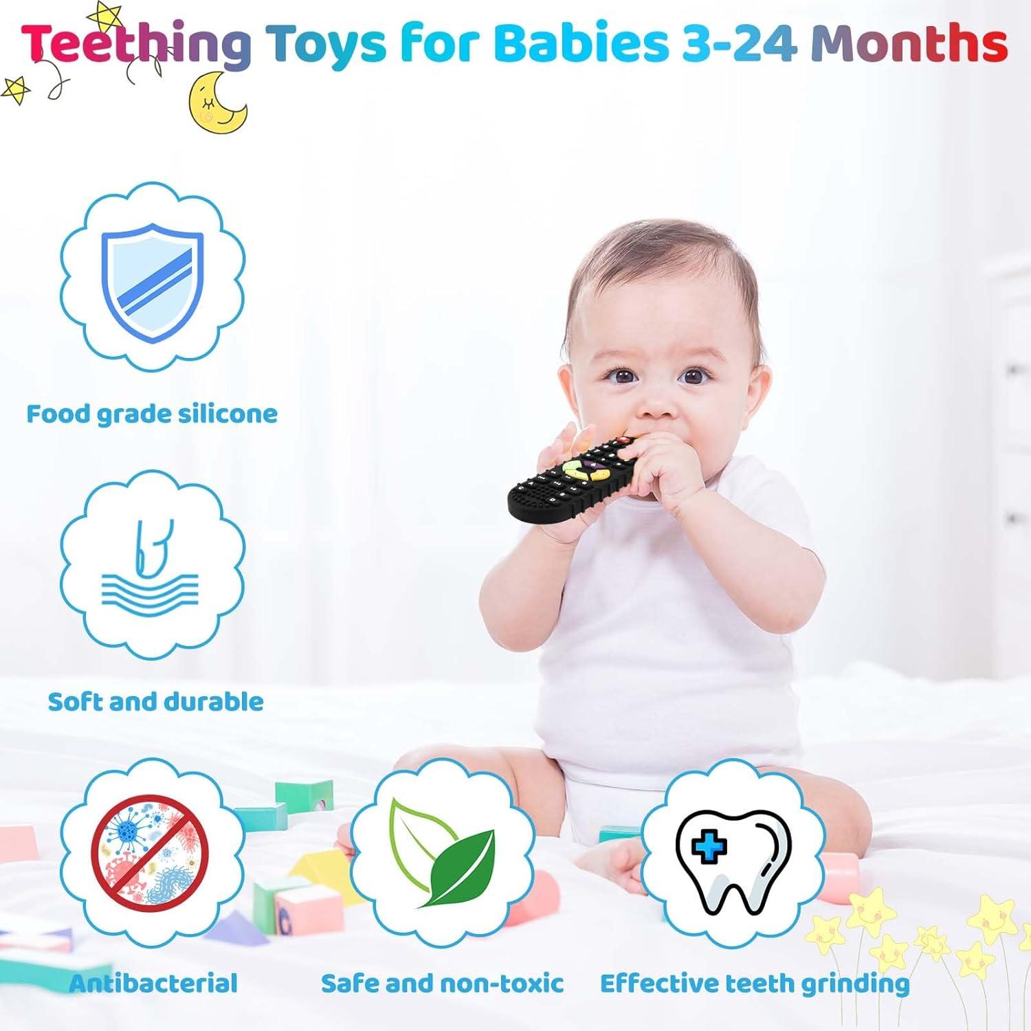 Gowkey Silicone Biting Toys | BPA-Free Baby Remote Control Bite Ring ...