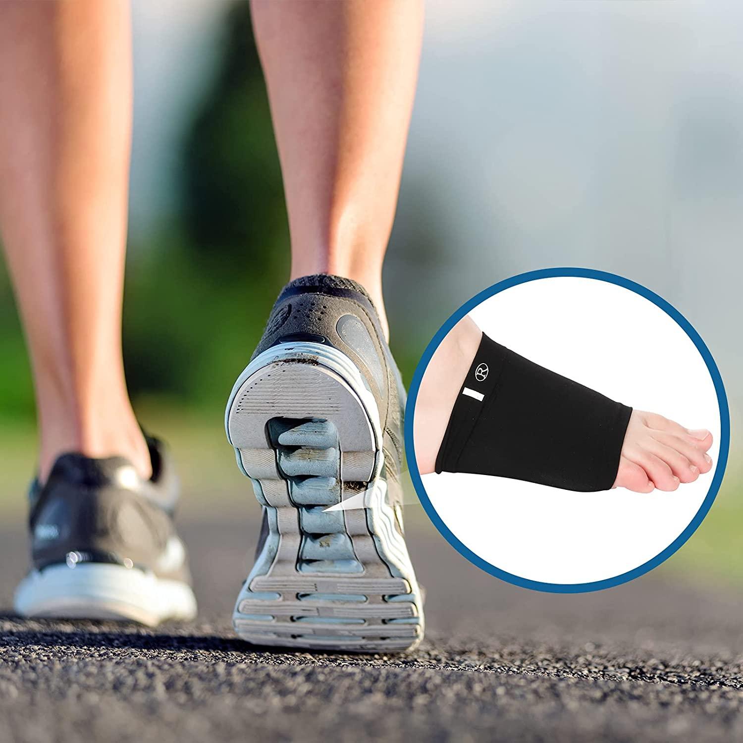 4 Pairs Compression Arch Support Sleeves with Gel Pad for Flat Foot ...