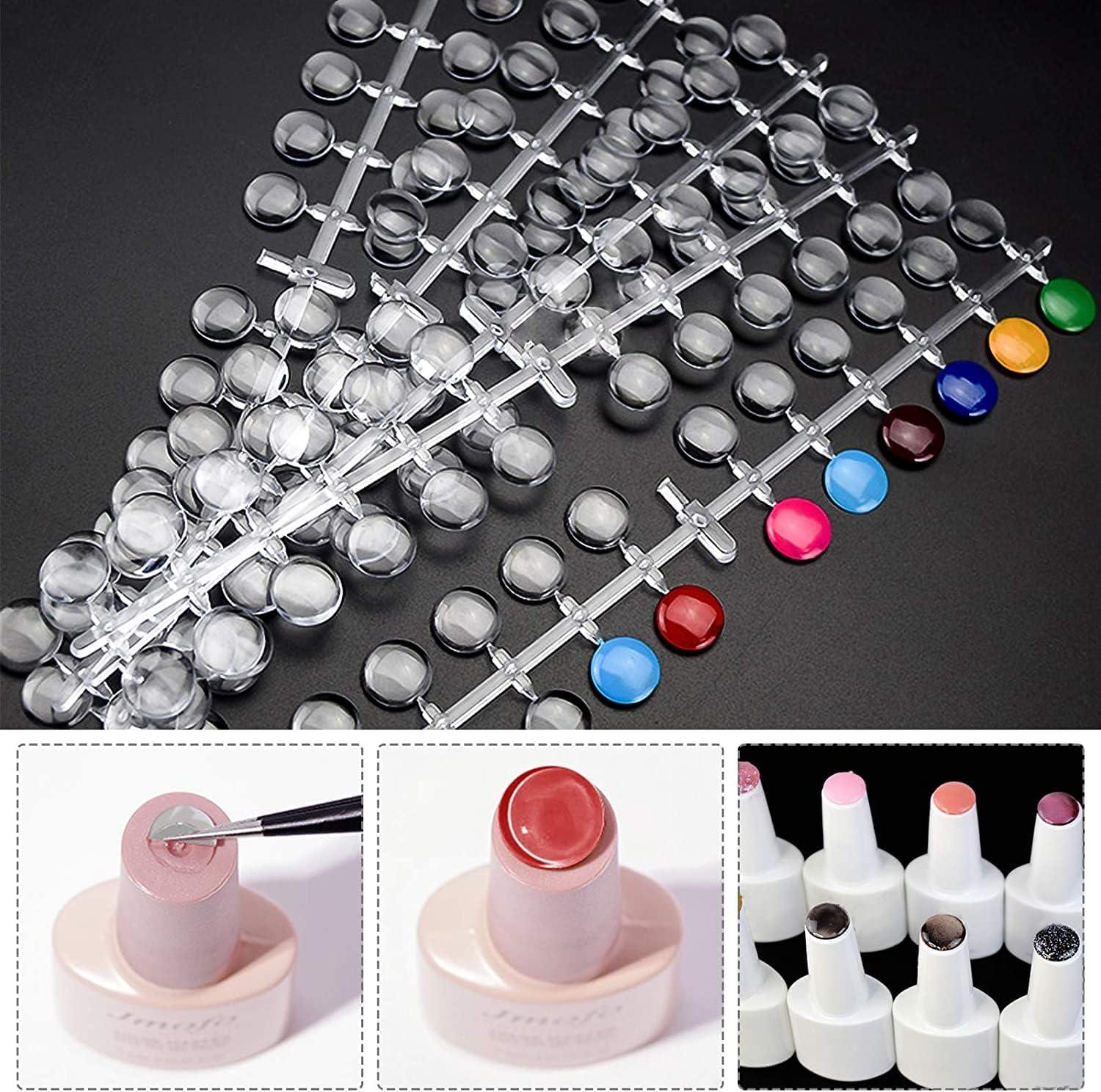 Kalolary 720PCS Round False Nail Display Tips with Adhesive Sticker ...