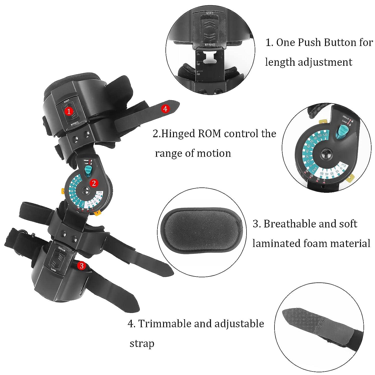 Hinged ROM Elbow Brace with Strap Stabilizer - Post OP Recovery Support ...
