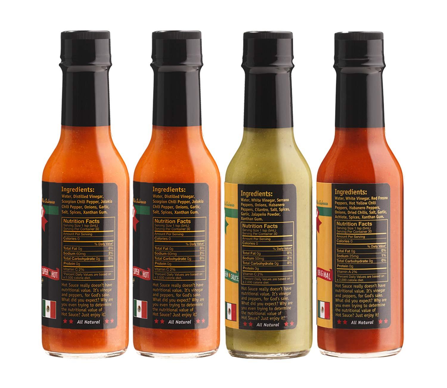 Gringo Bandito Super Hot Sauce Variety Pack 5 Fl Oz (Pack of 4) - Spicy ...